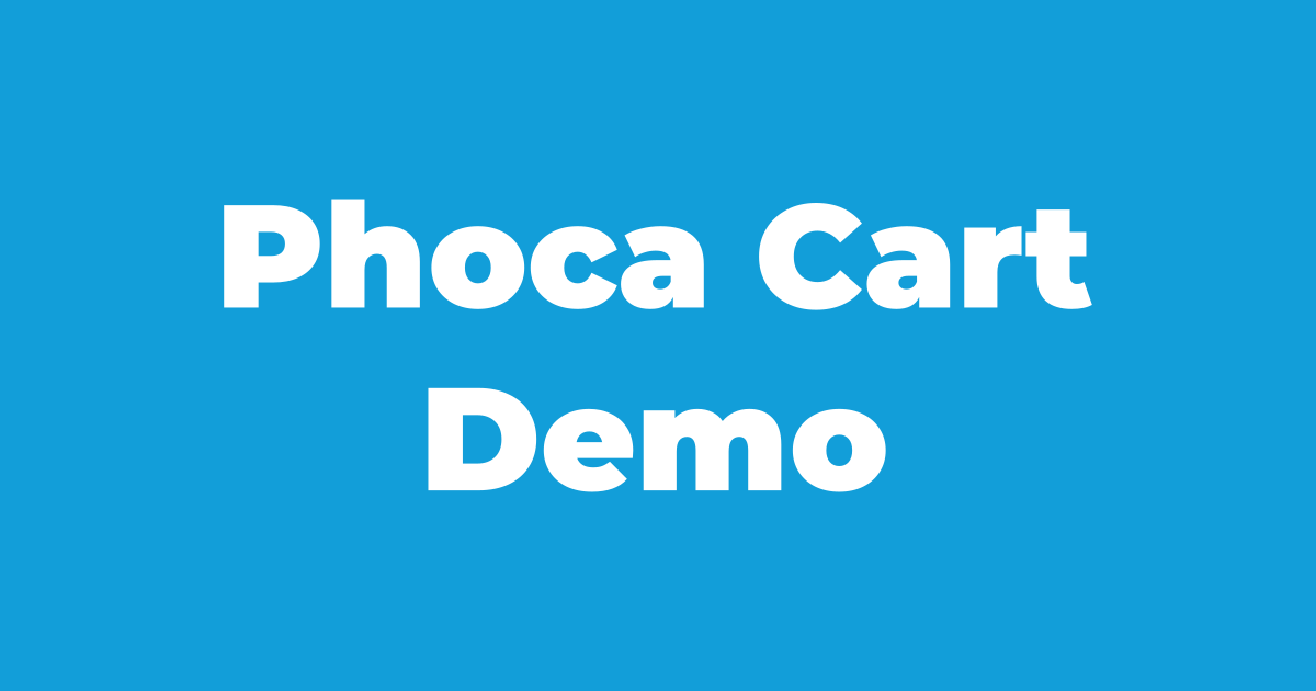 Phoca Cart Demo
